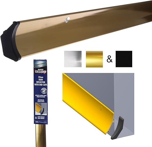 Rain Deflector for Exterior Door, 914mm, Door Rain Deflector with End ...