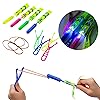Slingshot Flying with LED Lights Glow The Dark Party,12 Launchers + 12 ...