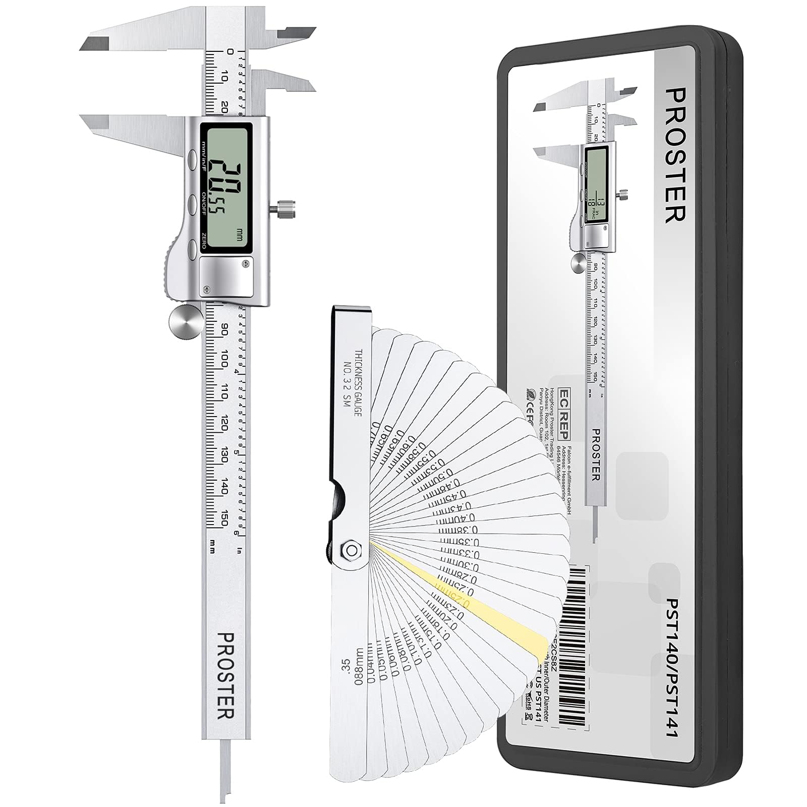 Mua Proster Vernier Caliper Kit 150mm/6Inch Digital Vernier Caliper ...