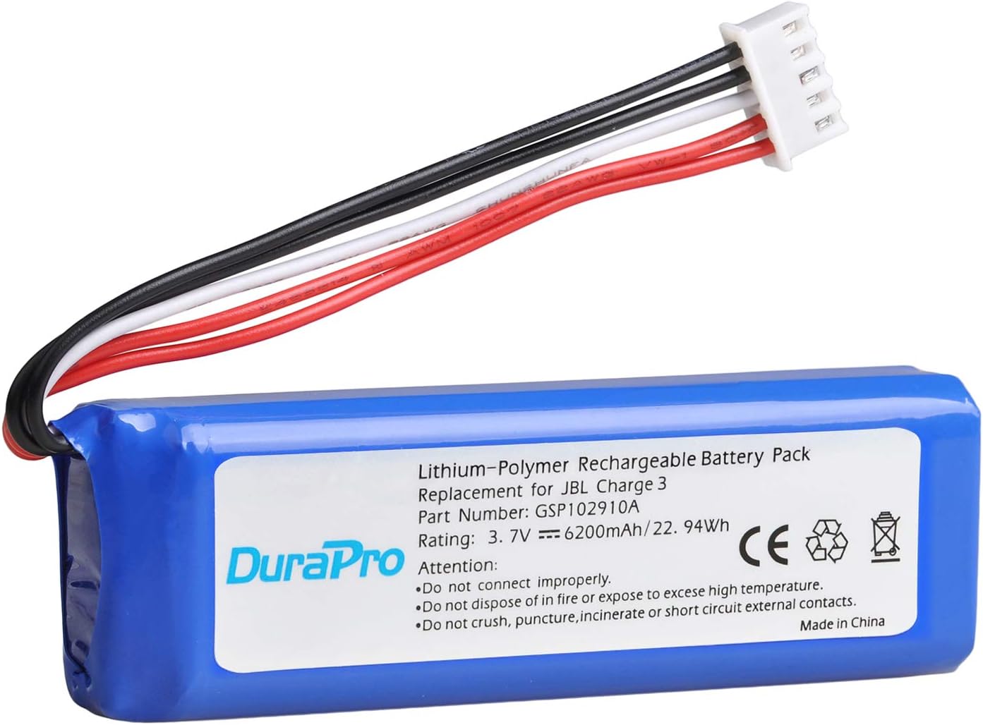DuraPro 3.7V 6200mAh Battery GSP1029102A for JBL Charge 3 – BigaMart