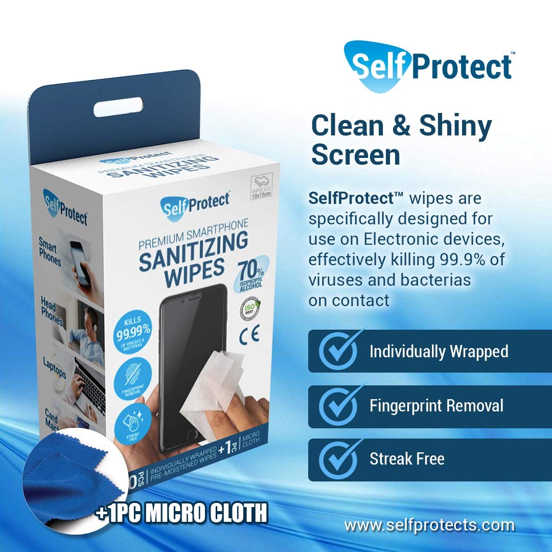 Mobile Phone & Laptop Sanitising Wipes (70% Alcohol – IPA) – Kills 99.9 ...