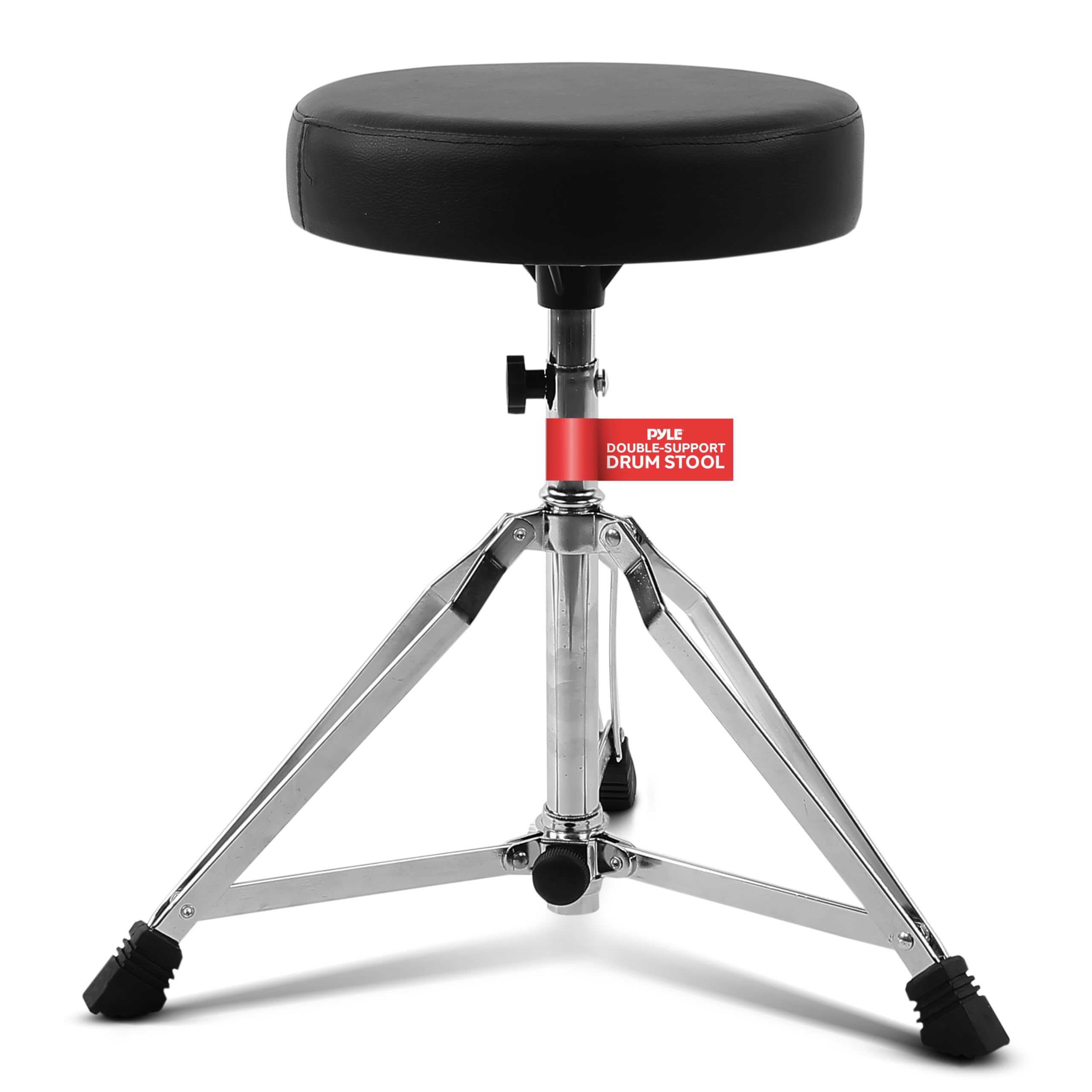 Pyle Adjustable Drum Throne Stool with Double-Braced Tripod Legs, Foam ...