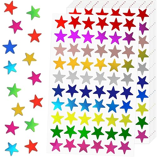 2880 Pack Colored Star Stickers for Kids Reward, Colorful Gold Silver ...