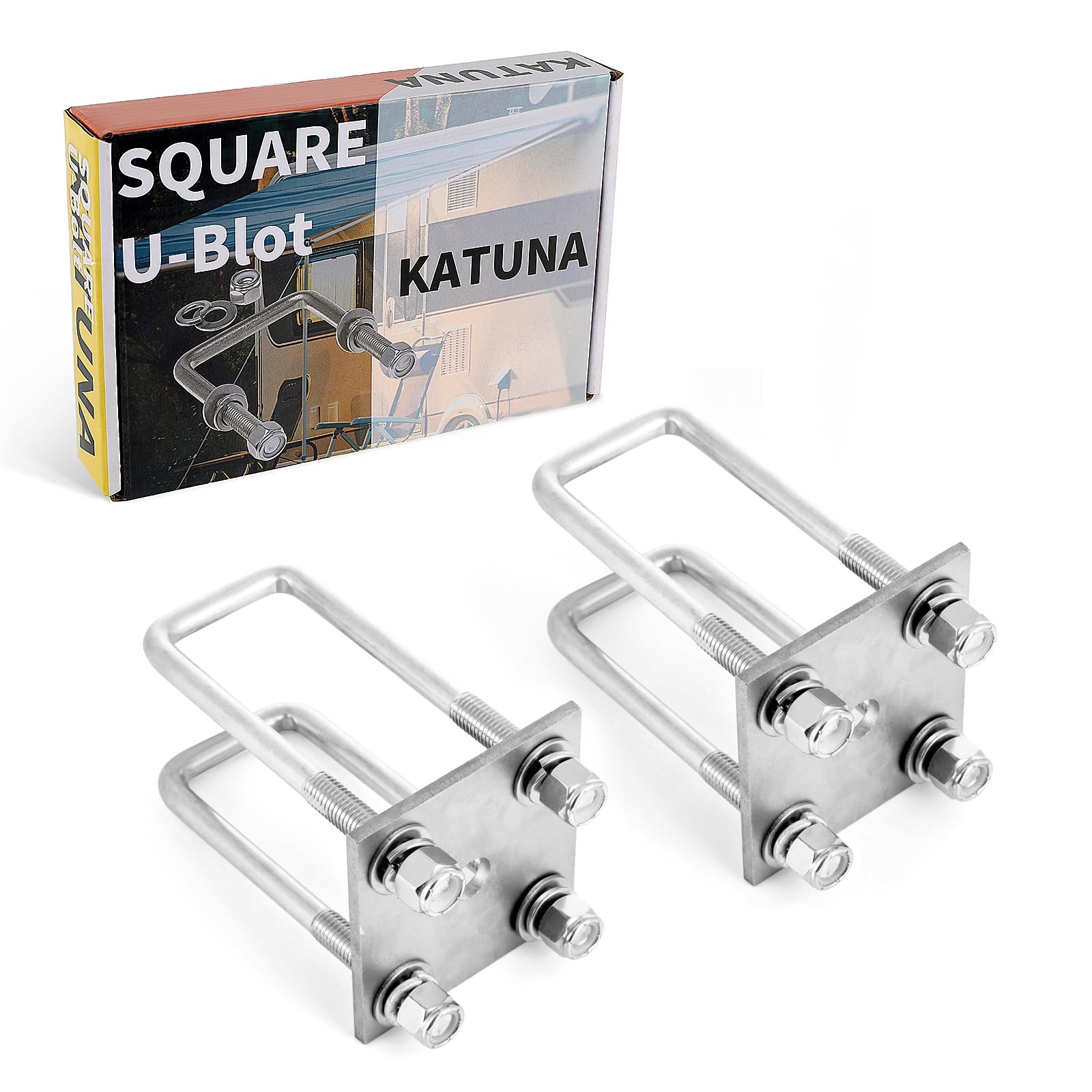KATUNA Stainless Steel Square U Bolt Kit for Boat Trailer Axle Leaf ...