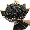 Amazon.com: Waipfaru Black Glitter Roses Bouquet, DIY Fake Flowers Bouquet, Everlasting Shiny ...