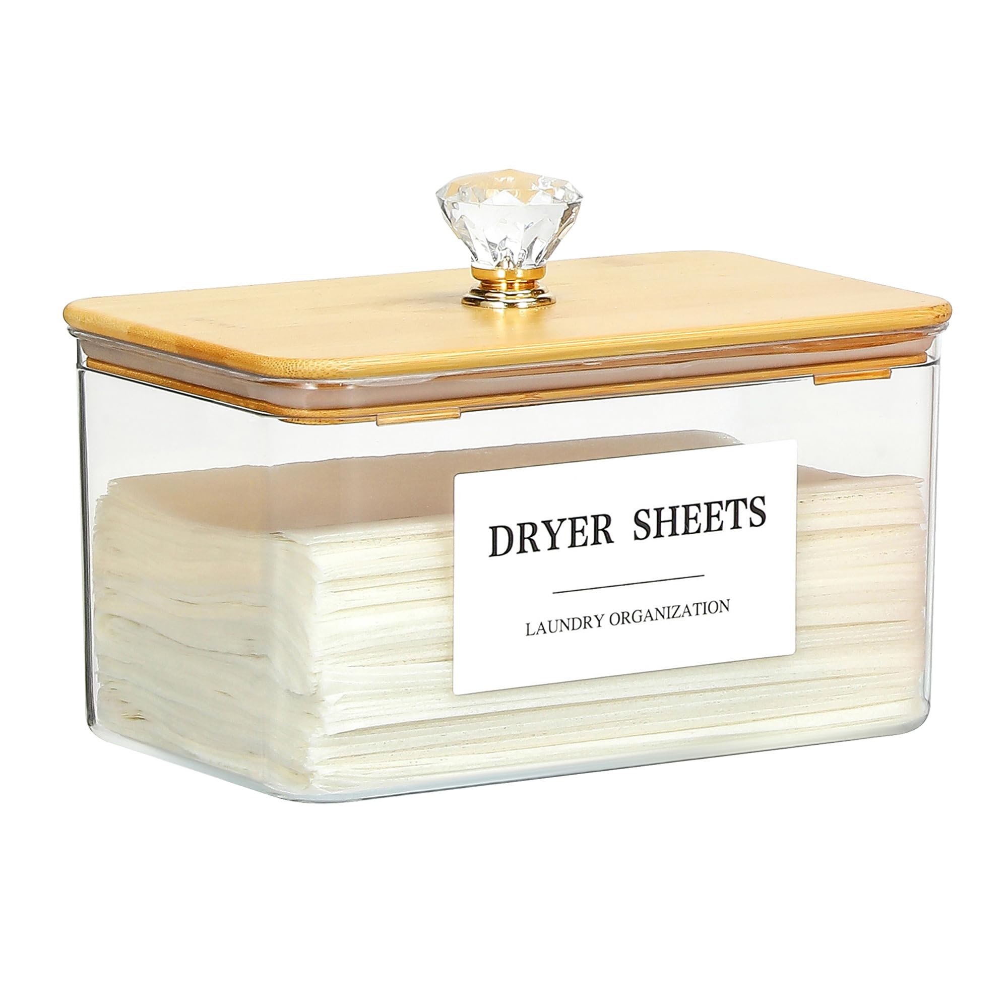 Dounozzi Dryer Sheet Holder with Lid, Clear Dryer Sheet Container ...