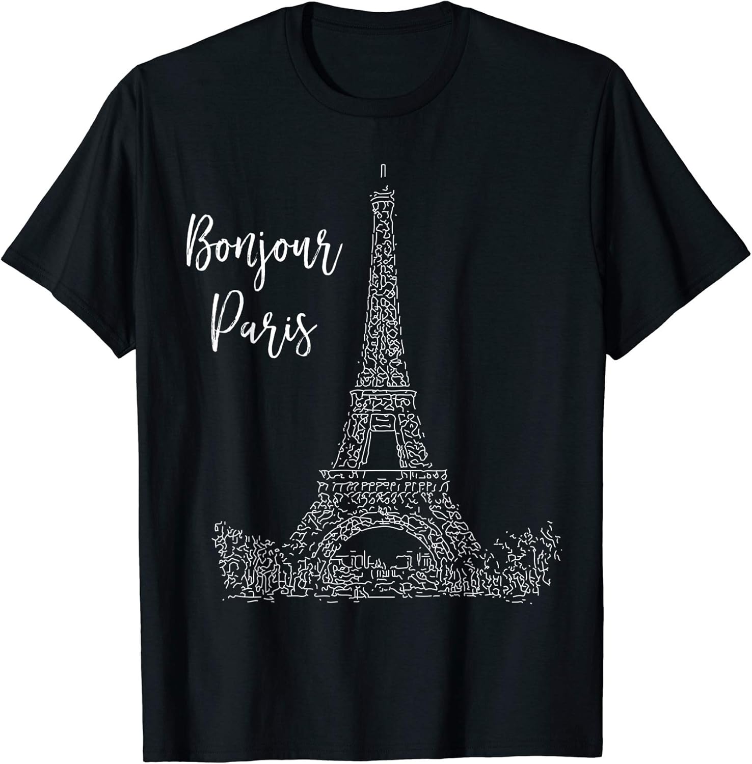 Kids Paris T-Shirt Bonjour Paris Eiffel Tower Tee 4 Black: Amazon.co.uk ...