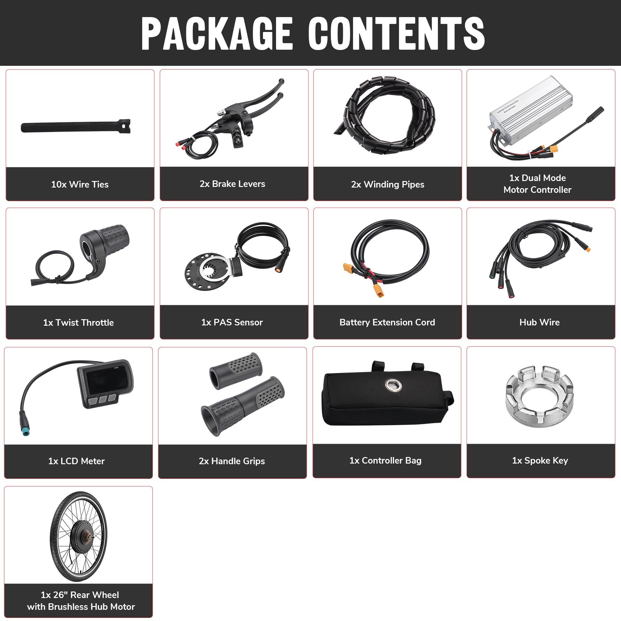Mua AW Electric Bike Conversion Kit 48V 1000W 26" Front/Rear Wheel ...