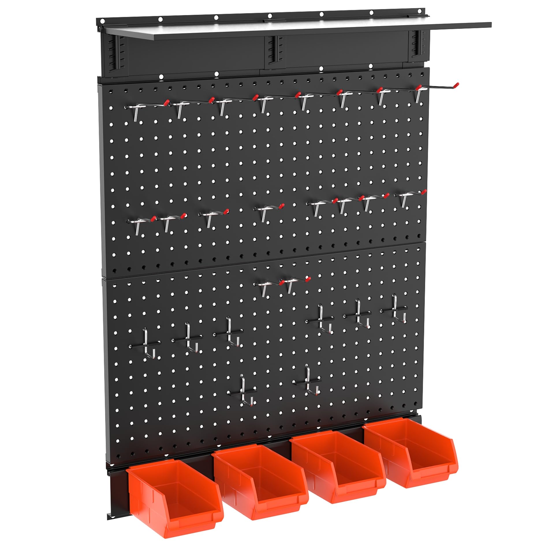 TORACK Garage Metal Pegboard with Accessories, Tools Organizer Peg ...