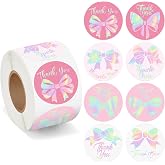 Amazon.com: Whaline 500Pcs Pink Bow Thank You Sticker Watercolor ...