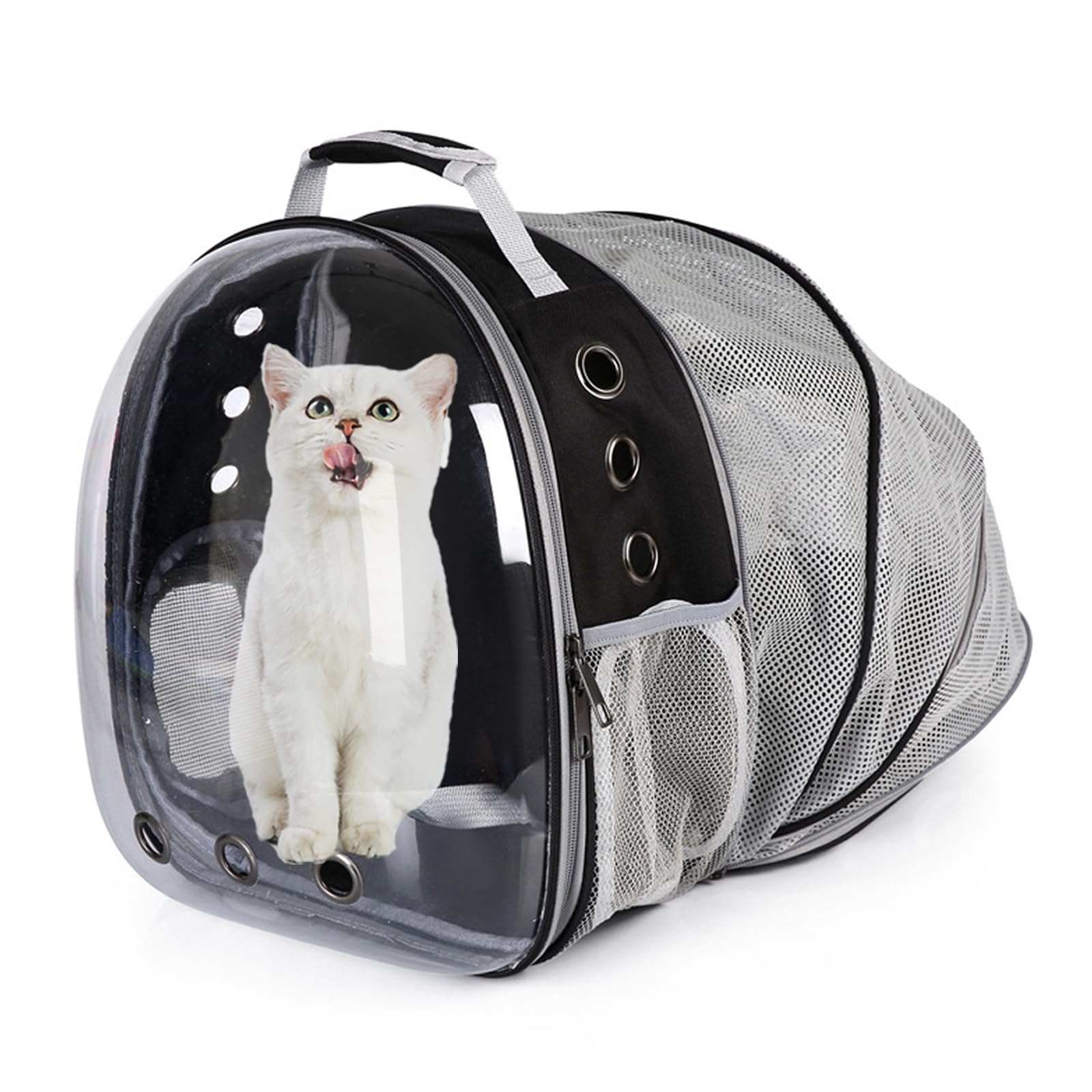 Cat Backpack Carrier Expandable Ventilate Transparent Pet Dog Backpack ...