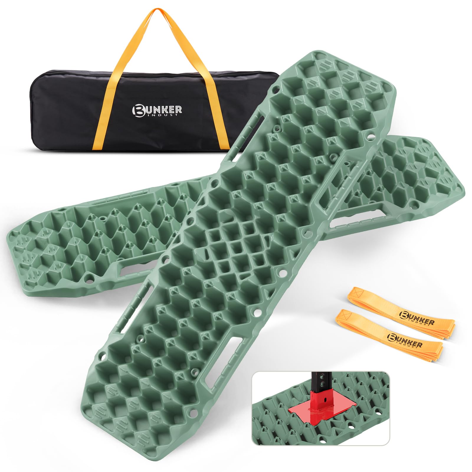 BUNKER INDUST Off-Road Traction Boards with Jack Base,Pair Recovery ...
