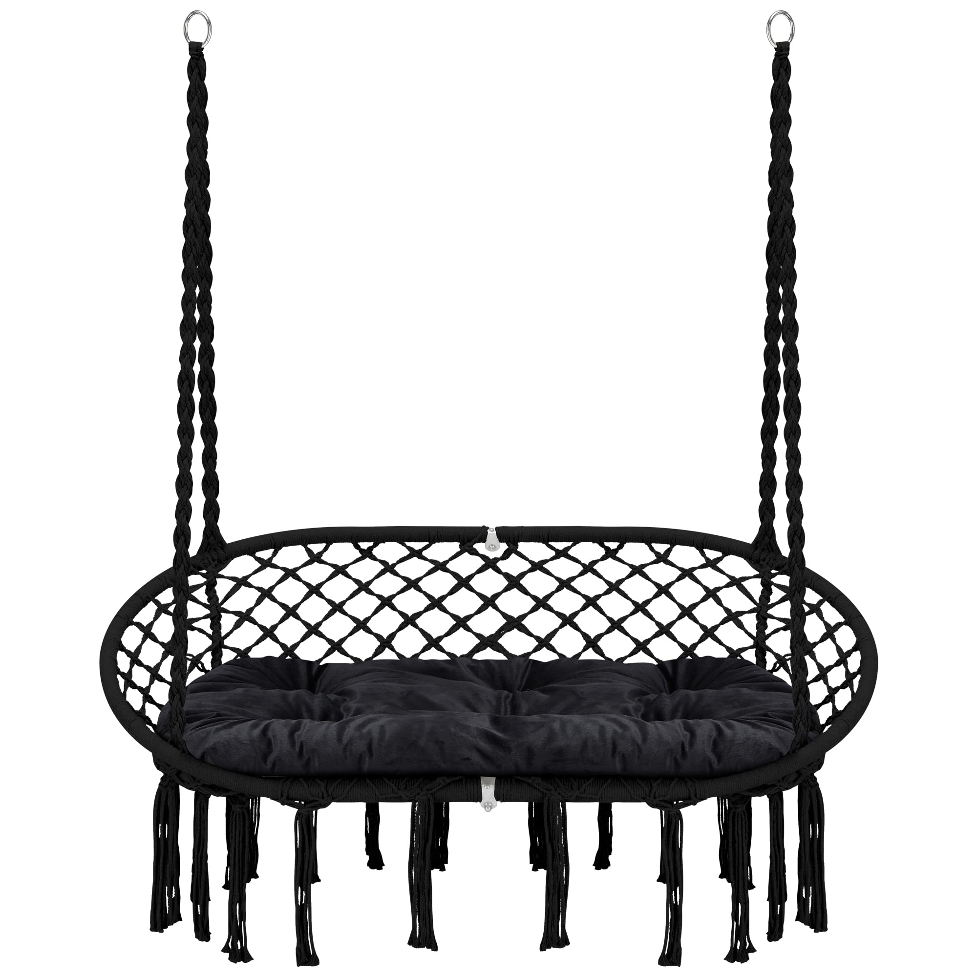 Homgava Hammock Chair Macrame Hanging Swing with Cushion,Hanging Cotton ...