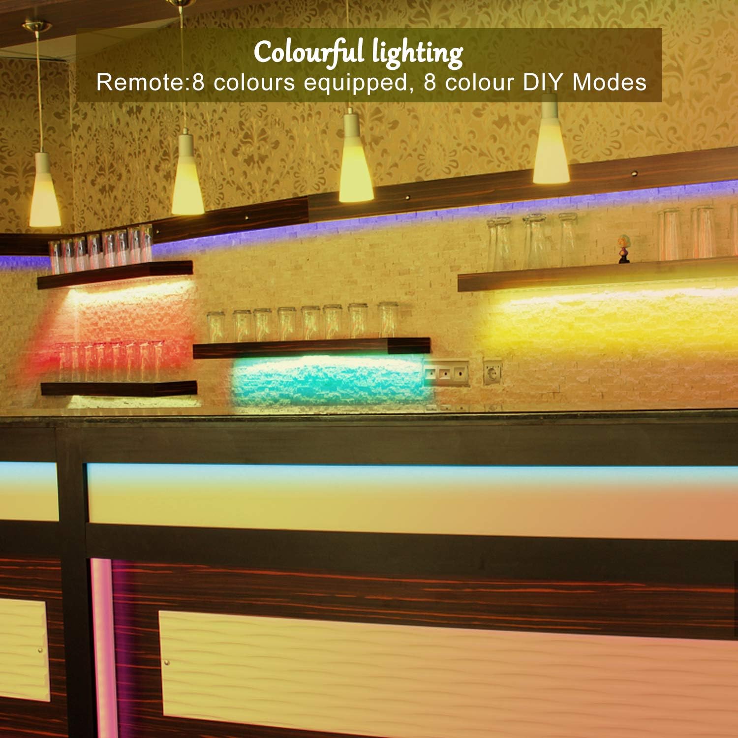 LED Strip Light, 5M(16.4ft) RGB Colour Changing Lighting Strip with ...