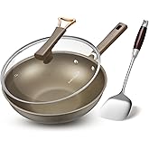 Amazon.com: KOBACH 13 in Titanium Wok with Lid – Nonstick Wok & Stir ...