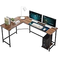 Amazon.com: VECELO Large Corner Computer Desks L-Shaped with CPU Stand ...