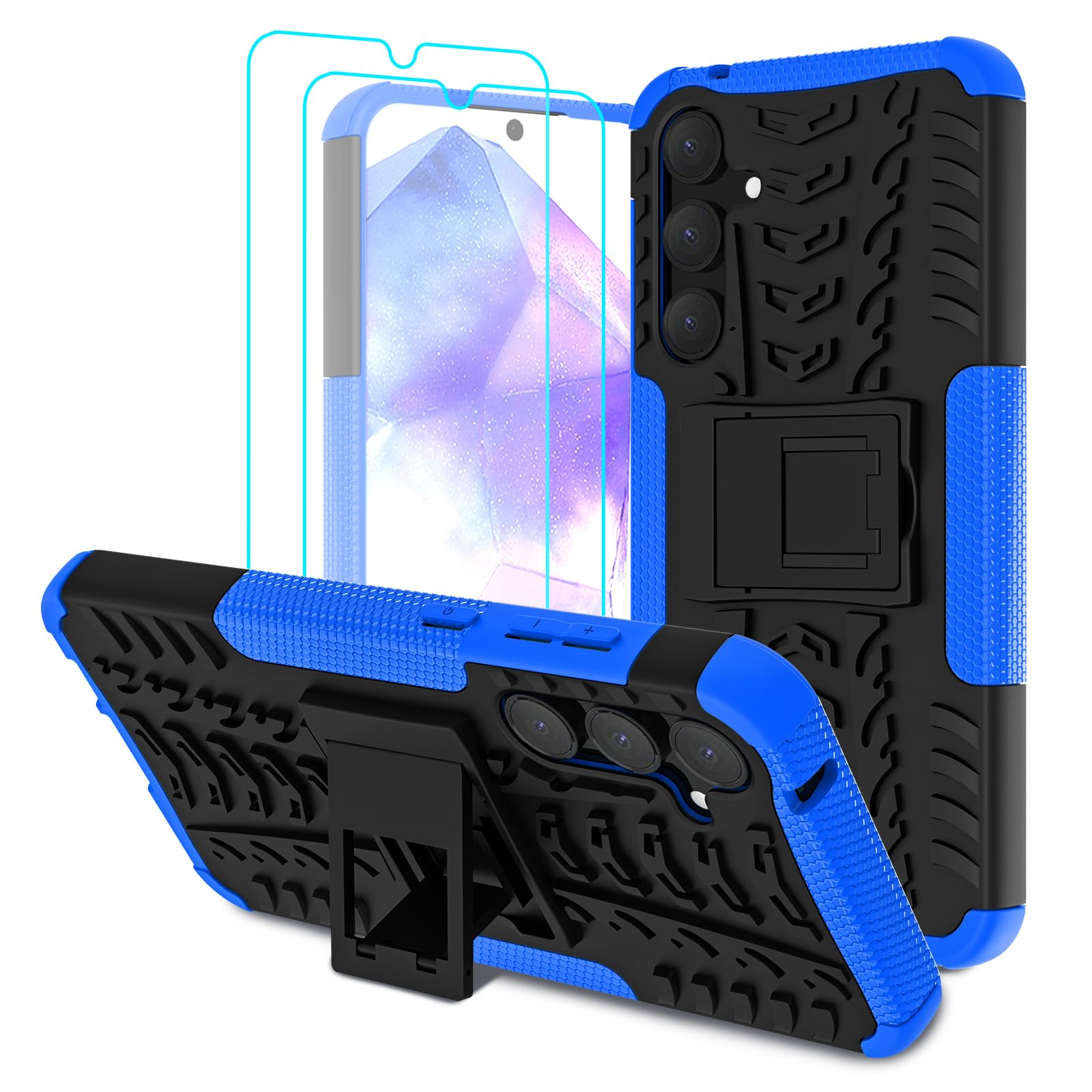 Iokmax for Samsung Galaxy A55 5G Case with 2 Pack Screen Protector, Dual Layer Military Grade ...