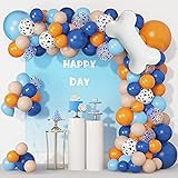 Amazon.com: 117Pcs Paw Dog Theme Party Balloon Garland Kit, Blue Orange Blush Dog Paw Balloon ...