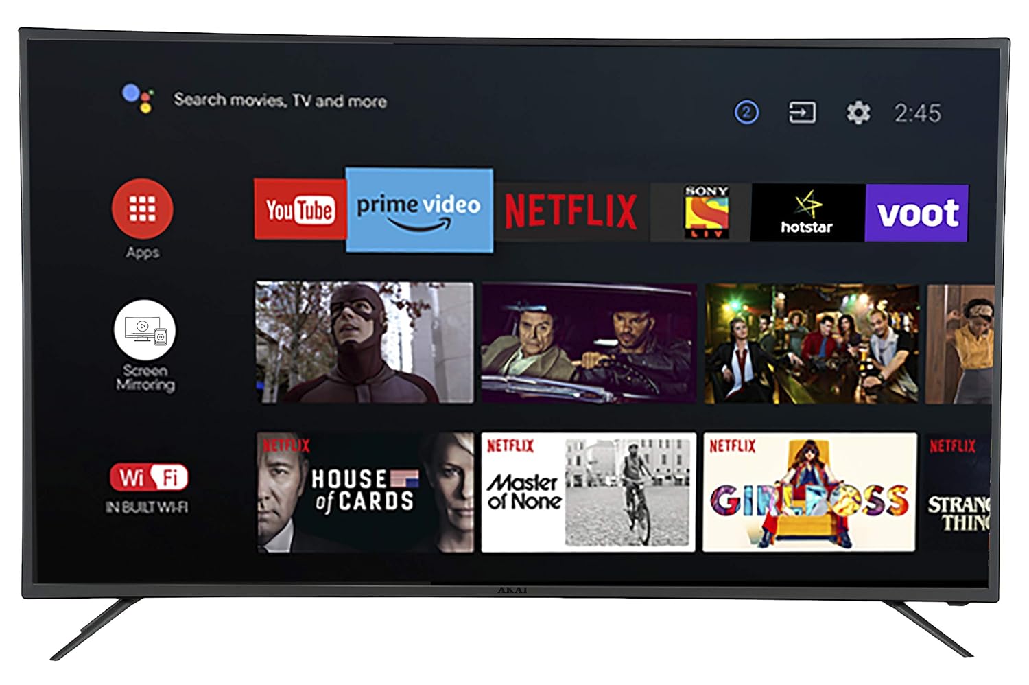 AKAI 140 cm 4K Ultra HD Smart LED TV AKLT55U-DT55V: Amazon.in: Electronics