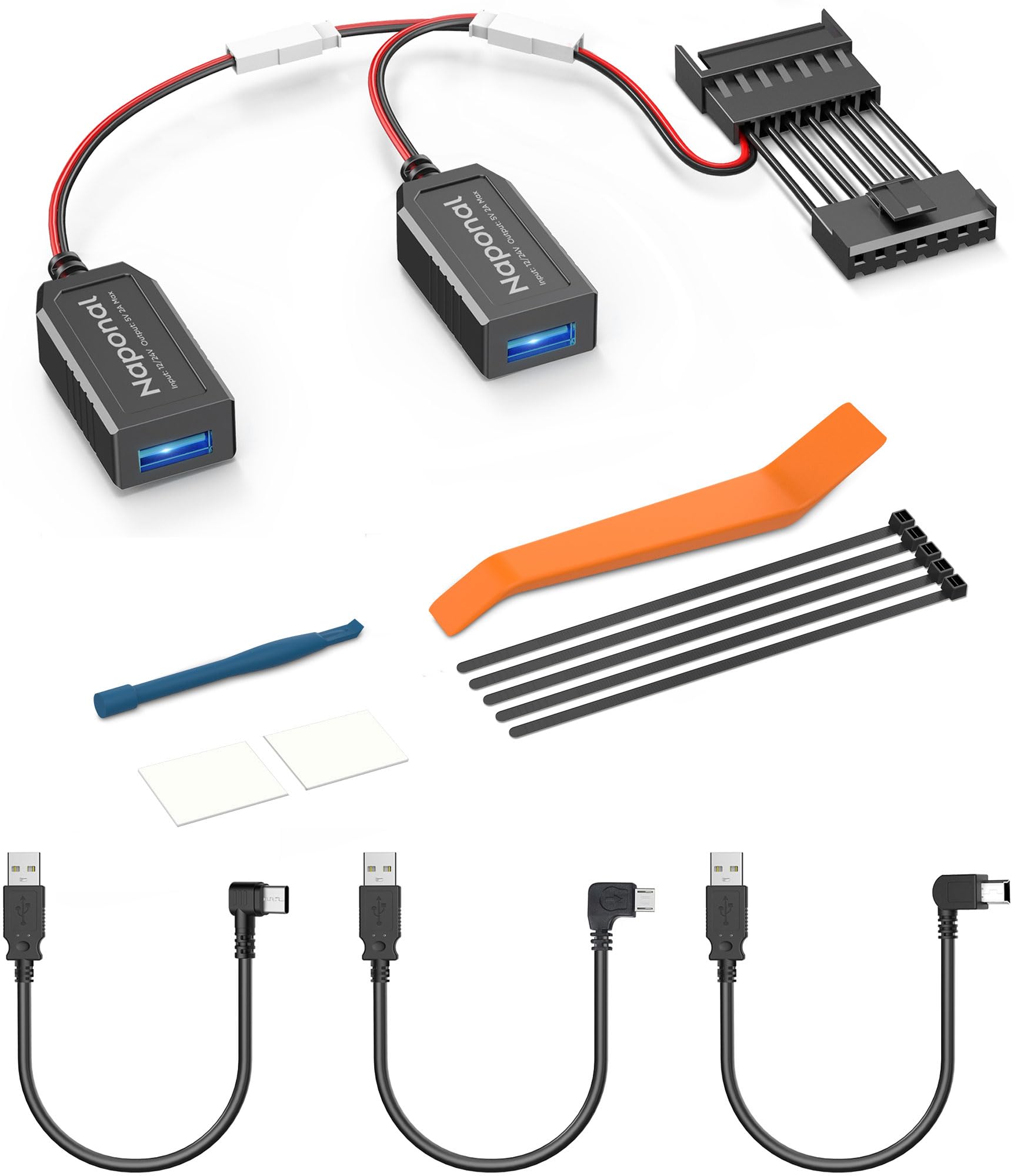 Naponal GPS Dash Cam Power Adapter, (7Pin Type B Connector)Mirror ...