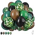 Amazon.com: Green and Brown Balloons, 12inch Camouflage Balloon Camo ...