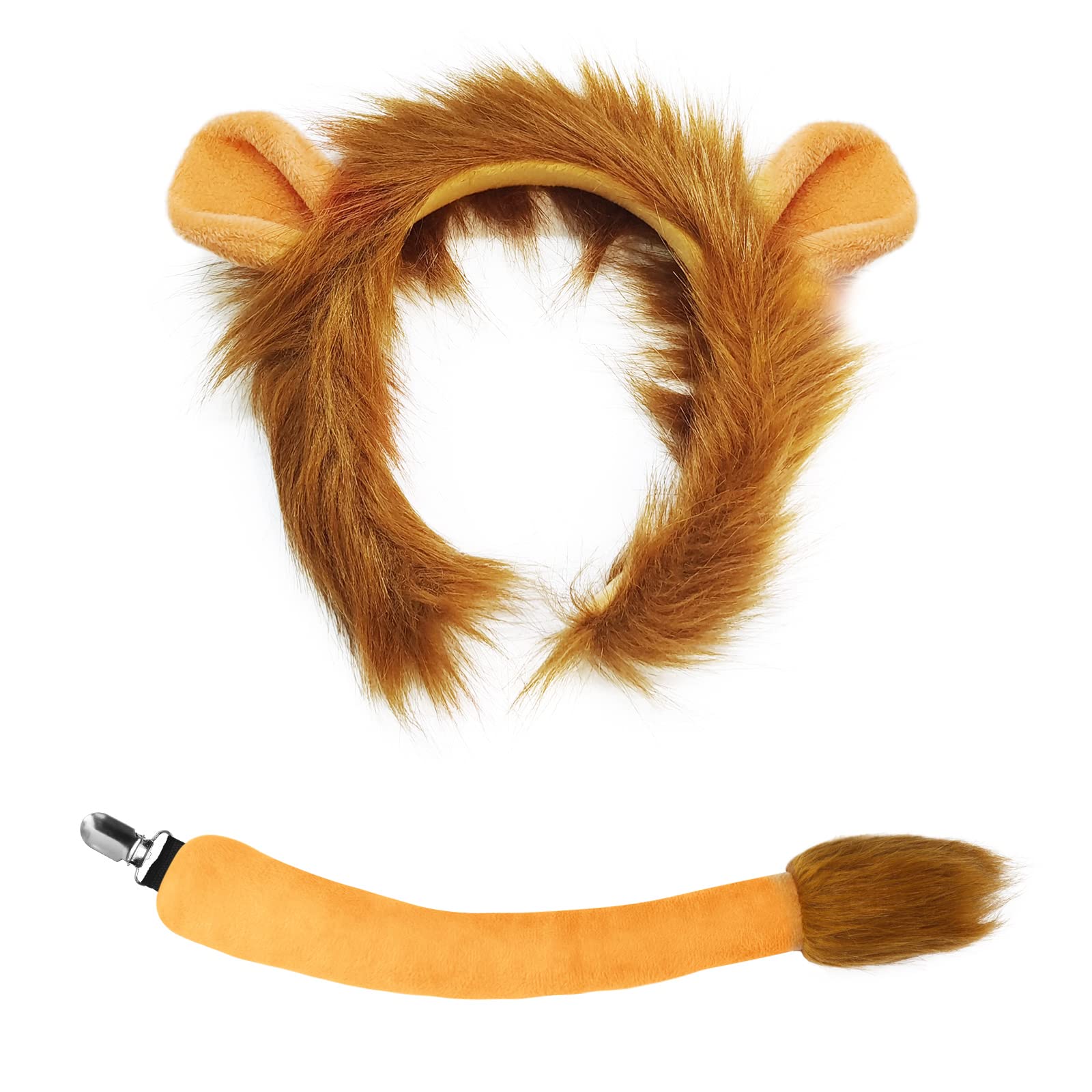 HyperFun Lion Ears Headband and Tail Set - Funny Lion Costume ...