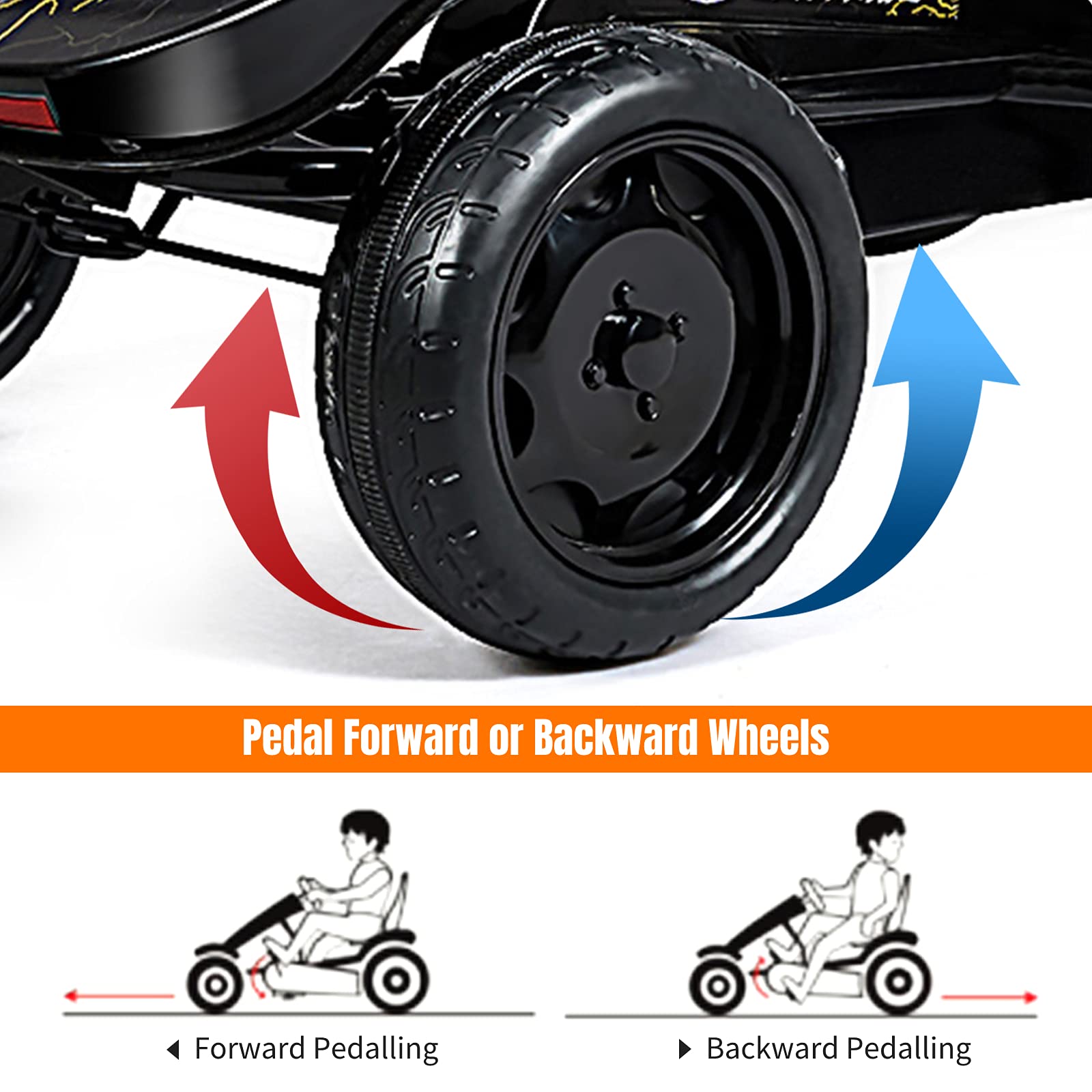 Mua HONEY JOY Go Kart for Kids, 4 Wheel Pedal Powered Go Cart with ...