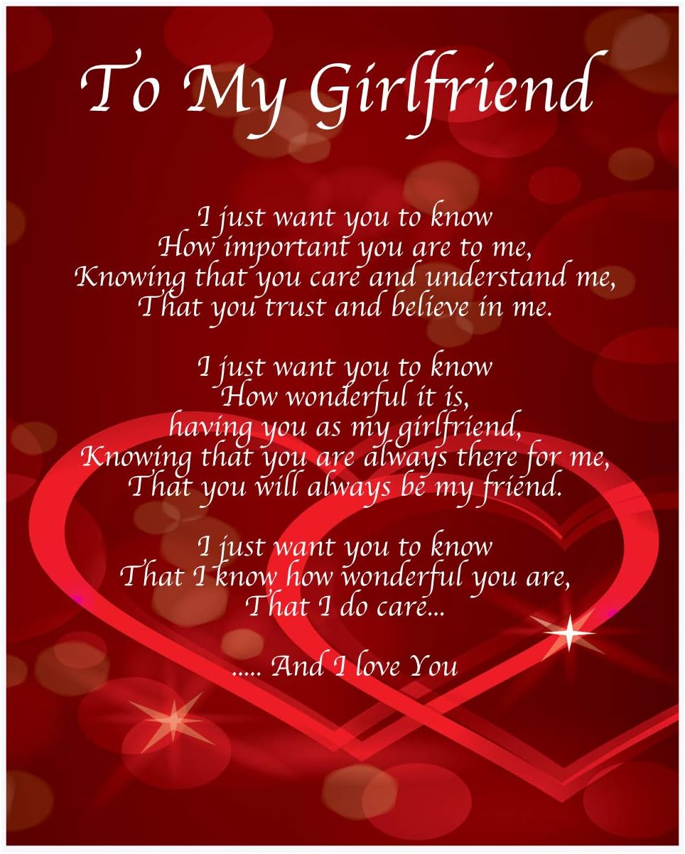 Personalised To My Girlfriend Poem Valentines Day Birthday Christmas Personalised To My Girlfriend Poem Valentines Day Birthday Christmas
