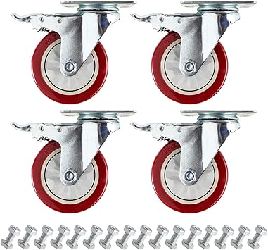 18mm 4 Furniture Caster Wheels with U-Shaped Bracket,Mute Castors ...