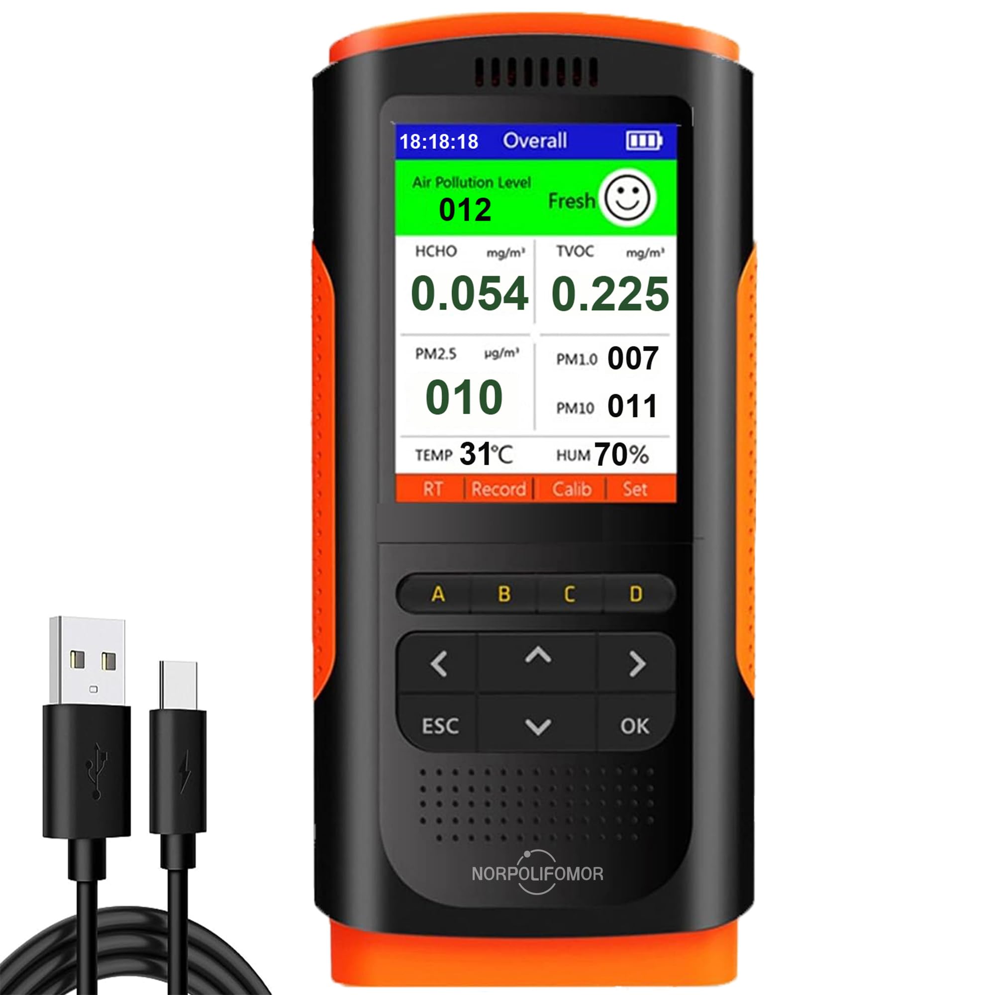 Mua Real Time Air Quality Detector AQI Monitor Meter Formaldehyde ...