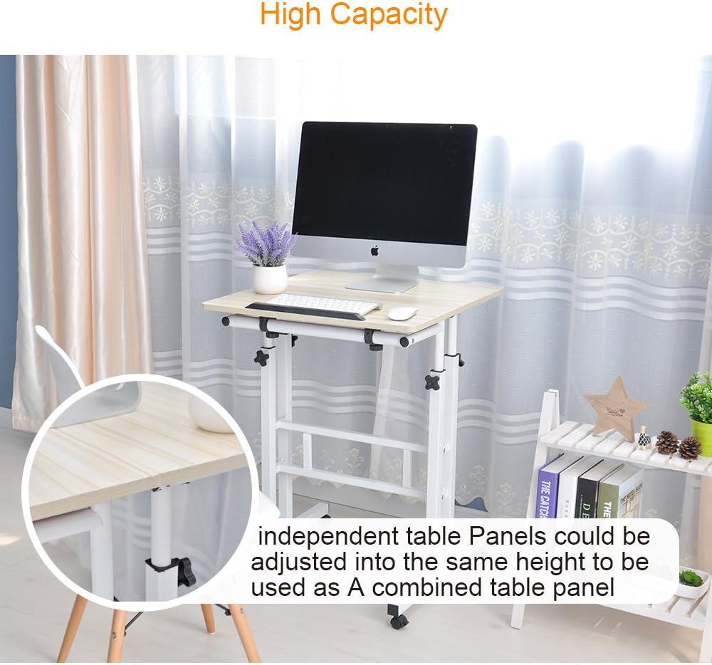 Arredamento Acero DlandHome 60cm Sit-Stand Laptop Tavolo da Tavolo ...