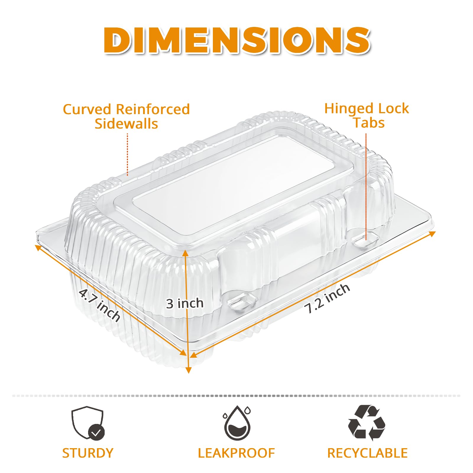 Mua 40 Pack Sturdy Clamshell Food Containers, Clear Plastic Hinged ...