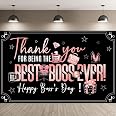 Amazon.com: Happy Boss’s Day Banner Backdrop Decorations, Best Boss ...