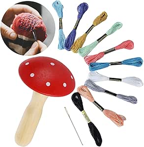 Amazon.com : JUSTDOLIFE Sock Darning Kit Wood Darning Mushroom Darning ...