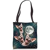 Amazon.com: Three Sphynx Moon | 3 Hairless Cats Howling Cursed Wolf ...