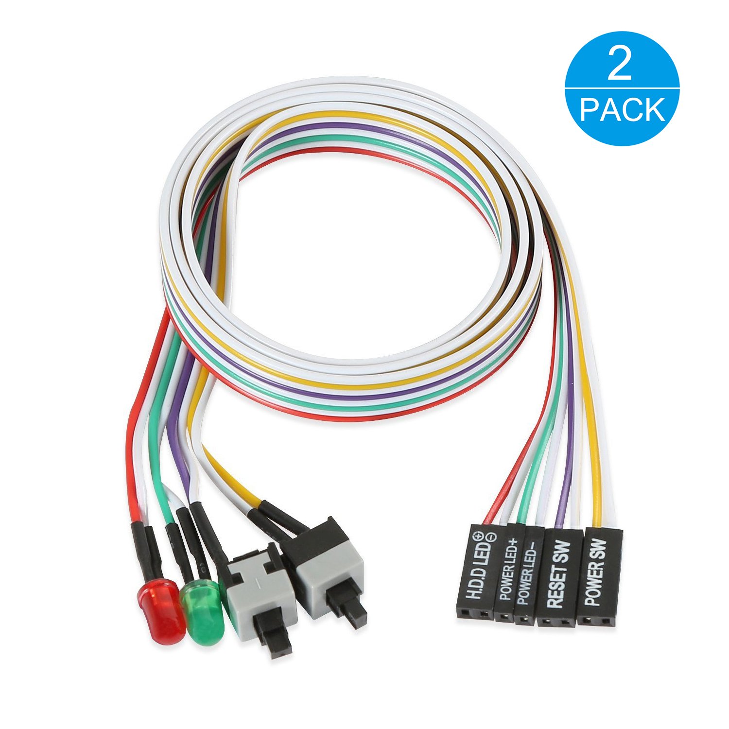 Mua ELECTOP 2 Pack ATX Power Supply Switch Cable,27 inch LED Light HDD ...