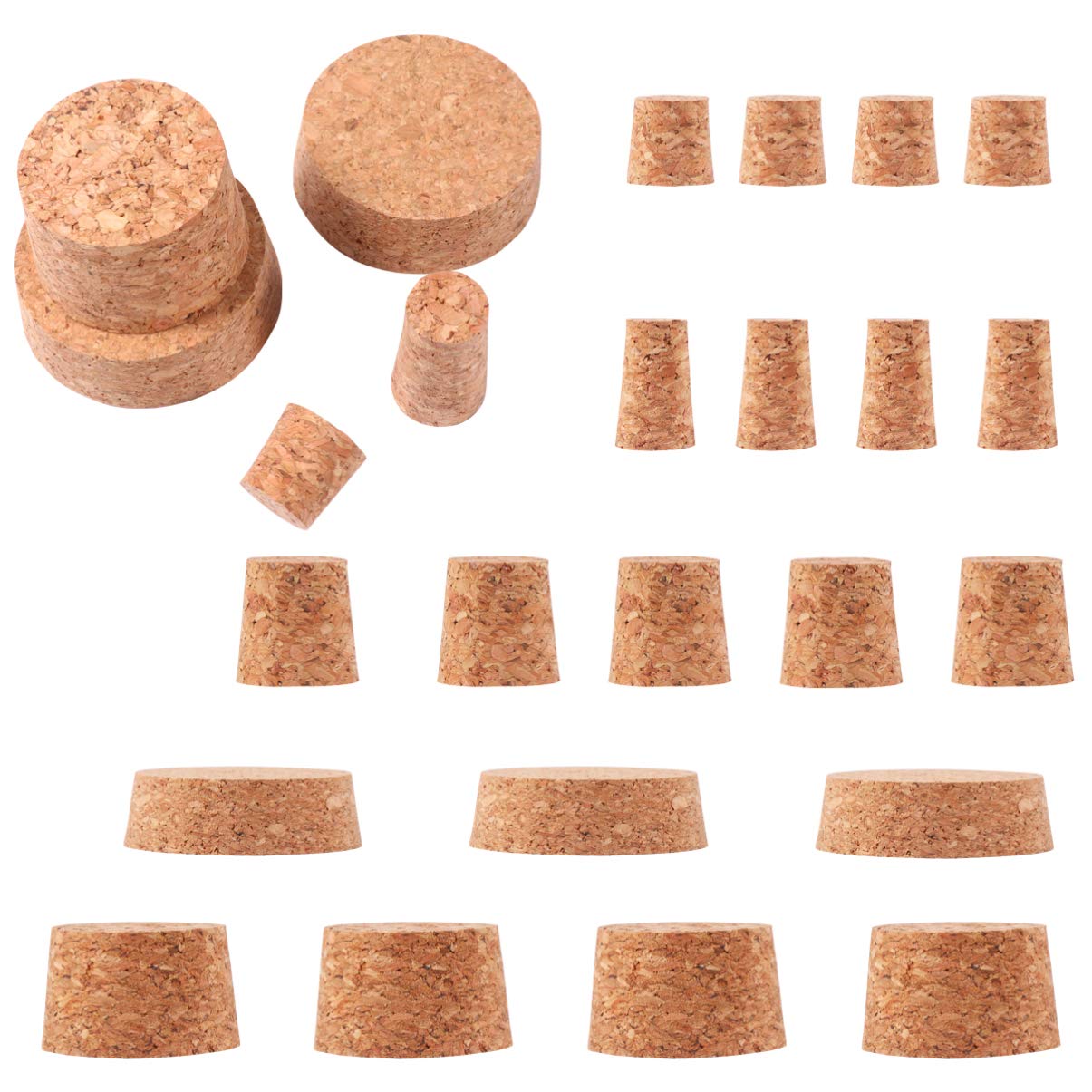 Buy HEALLILY 25pcs Small Cork Stopper Glass Bottles Cork Tops Mini Cork ...