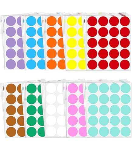 Round Color Coding Labels 720 Colored Dot Stickers - 1.25 Inch Round ...