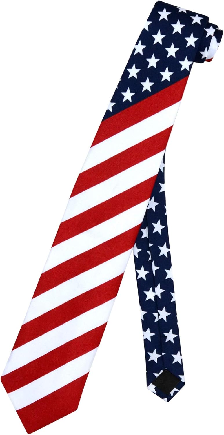 Amazon.com: American Flag Mens Neck Tie USA Patriotic Self Tie NeckTie ...