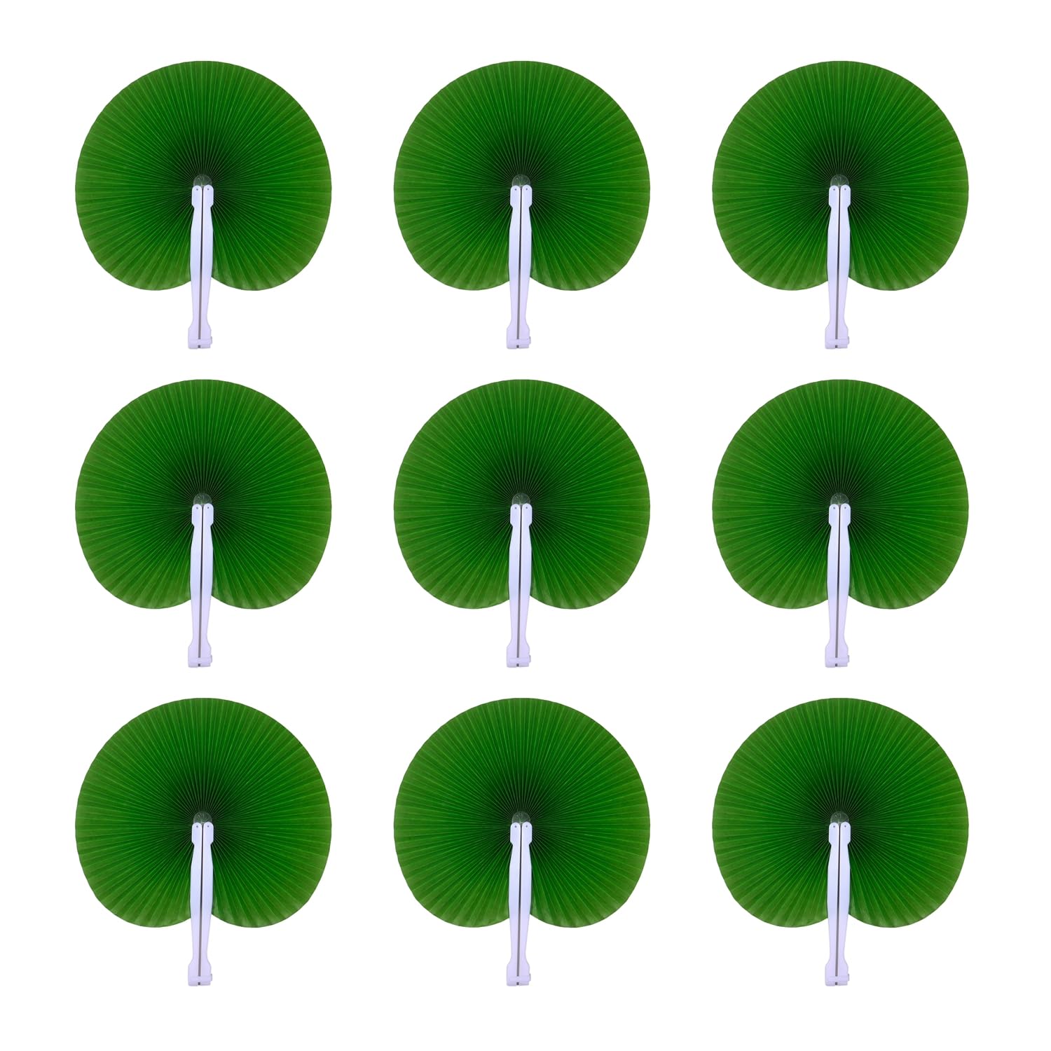 Mua 20 Pack Folding Handheld Fans Paper Grass Green Wedding Round ...