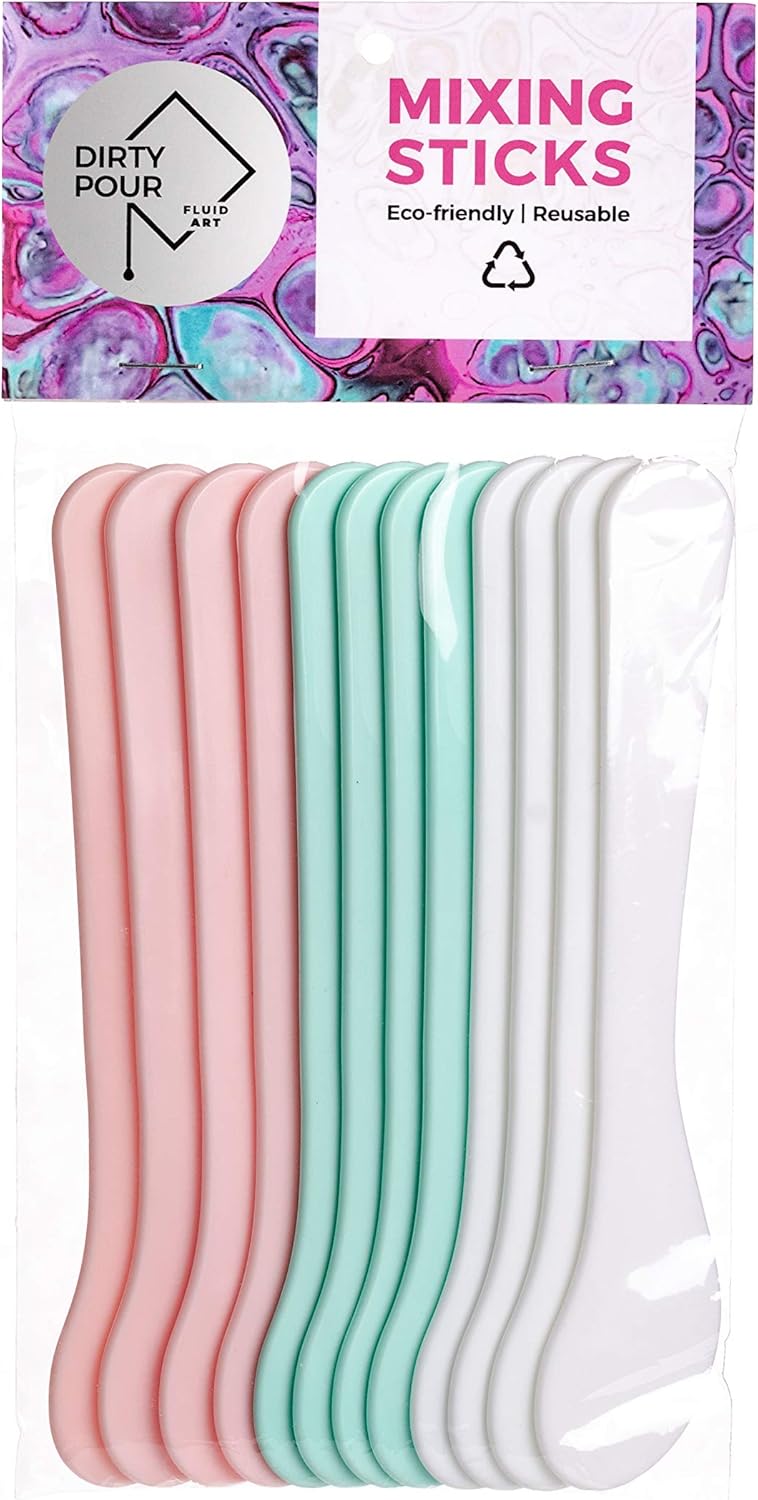 6 inch Mixing Sticks | Eco-Friendly | Reusable | Acrylic Pour Paint and ...