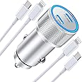 Amazon.com: [Apple MFi Certified] iPhone Fast Car Charger, Linocell 40W Dual USB C Power ...