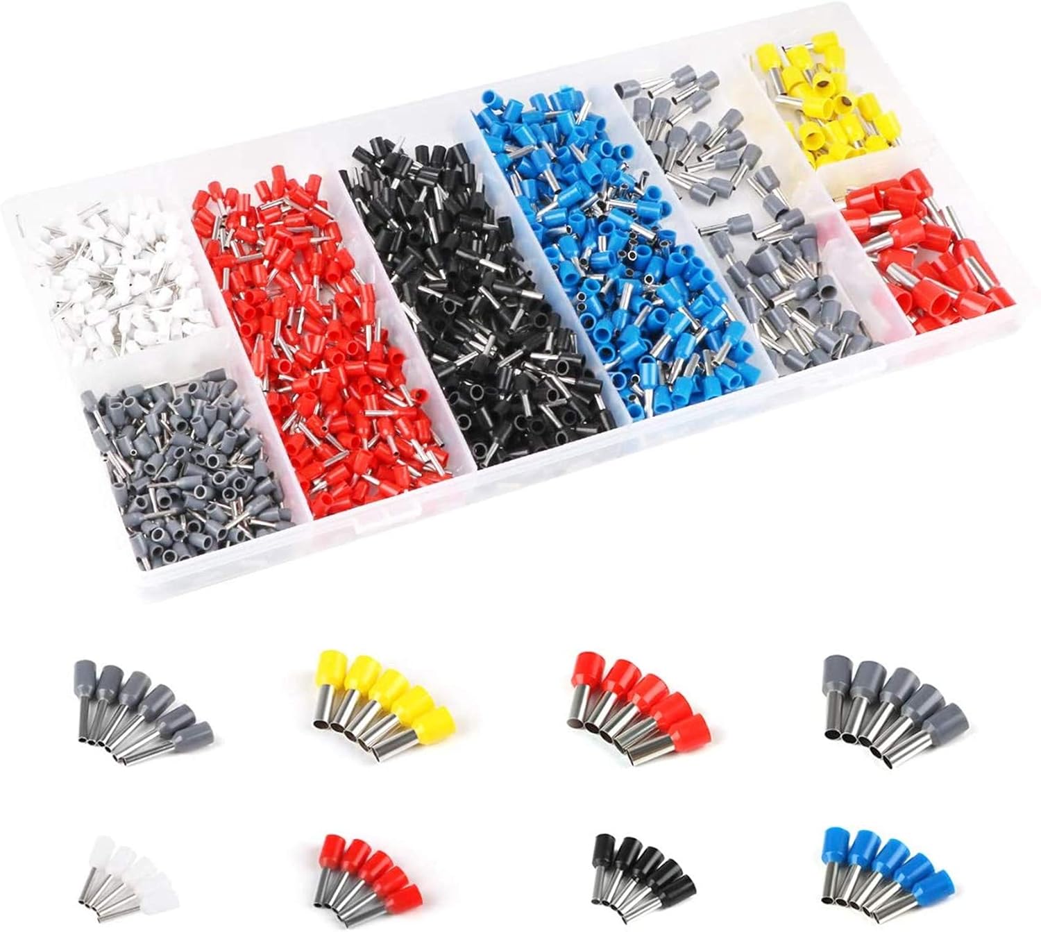 1200Pcs Wire Ferrules kit, Wire Terminal Ferrules Crimp Connector ...