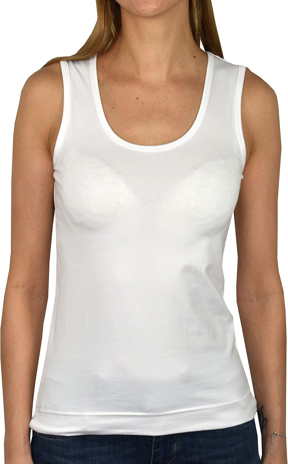 1st American Canotta Donna con Ampio Girocollo - Canottiera ...