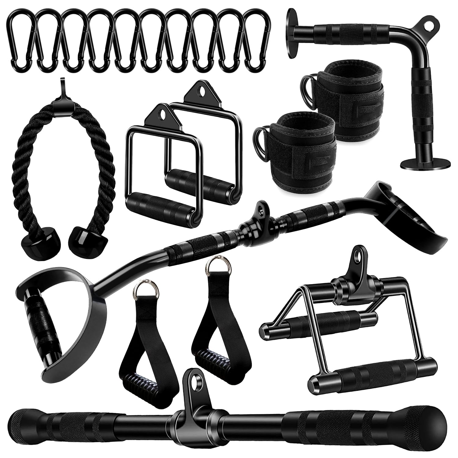 Mua 21 PCS Cable Attachments for Gym Set with Wide Grip Lat Pull Down ...