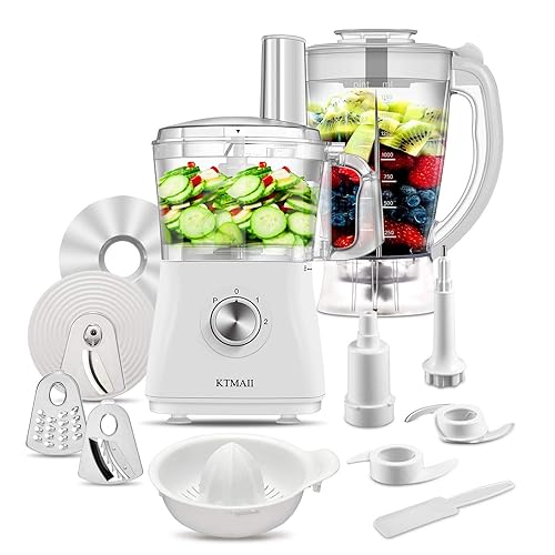 KTMAII CY-312 Food Processor and Blender with 5 Cup Mixing Bowl, 2 ...