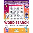 Amazon.com: Word Search Spelling Weekly Practice for Kids Ages 6-8: Fun ...