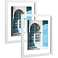 Amazon.com - eletecpro 11x14 Floating Picture Frames Set of 2, Clear Double Glass Picture Frames ...