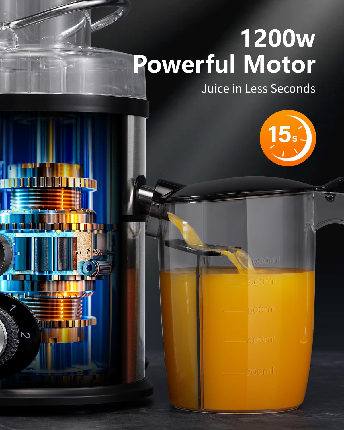 Mua 1200W Juicer with 3-Speed Setting, Extra Large 3.4” Feed Chute ...