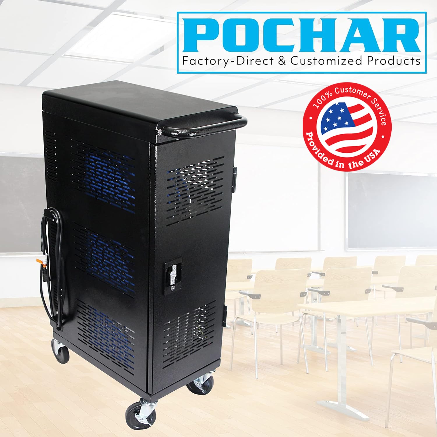 Mua POCHAR Fully Assembled 18-Device Chromebook Charging Cart - Locking ...